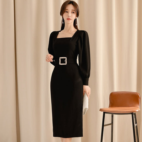 Women's Spring Sheath Belted Dress With Sashes | ZORKET