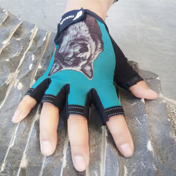 Men's Fingerless Gloves With Wolf Print | ZORKET | ZORKET