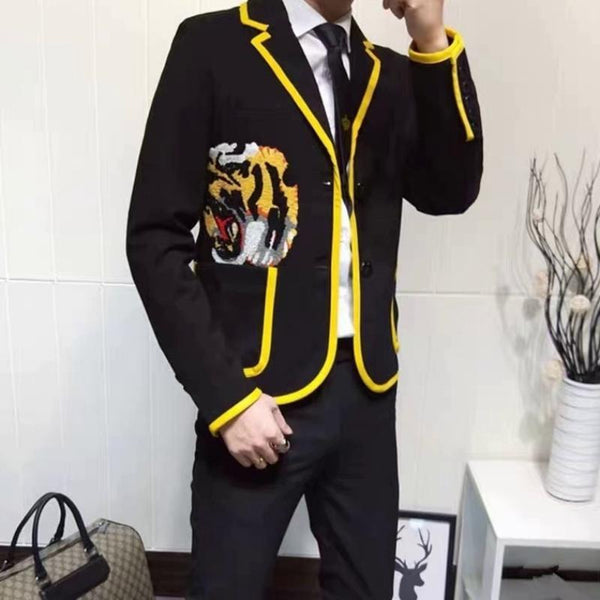Men's Blazer With Embroidered Tiger Head | ZORKET
