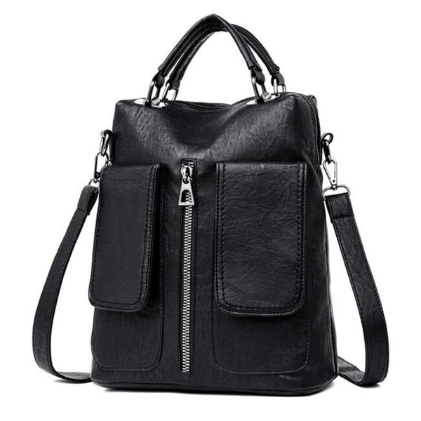 Women's Casual Leather Backpack With Two Pockets | ZORKET | ZORKET