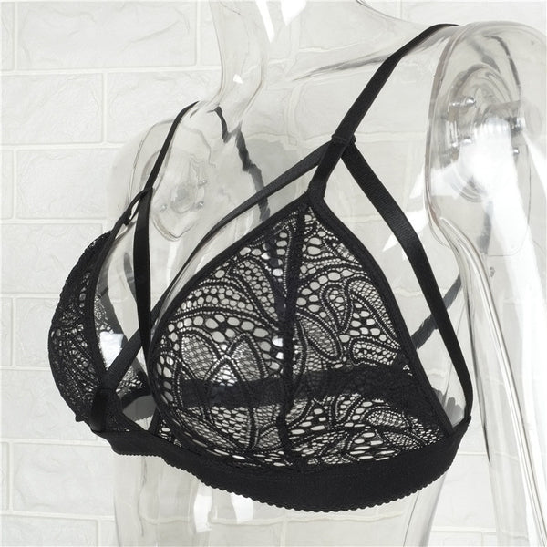 Transparent Strappy Bralette Floral Lace | Bras & Bralettes | Zorket ...