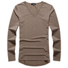 Men's Long Sleeved Deep V-Neck T-Shirt | ZORKET