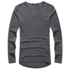 Men's Long Sleeved Deep V-Neck T-Shirt | ZORKET