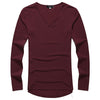 Men's Long Sleeved Deep V-Neck T-Shirt | ZORKET