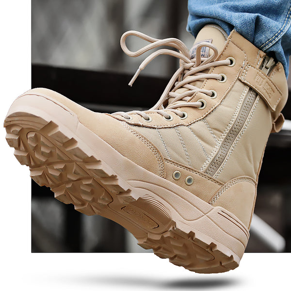 Men's Military Leather Boots | Men's Infantry Tactical Army Shoes | ZORKET