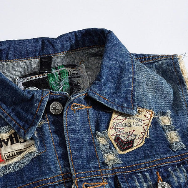 Men's Spring Casual Ripped Denim Vest | ZORKET