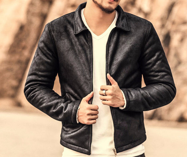 Men's Autumn/Winter Warm Faux Leather Jacket | ZORKET