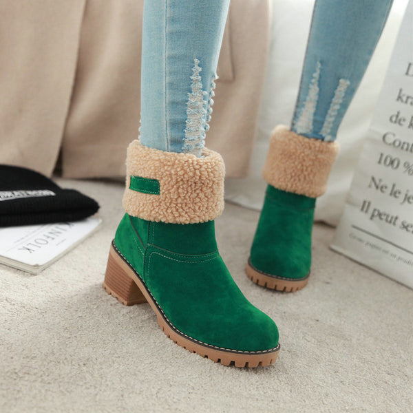 Women's Winter High Heel Shoes | Fashion Fur Warm Snow Boots | Zorket ...