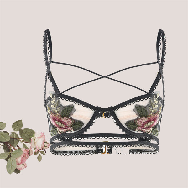 Women's Lace Bra With Embroidery | ZORKET