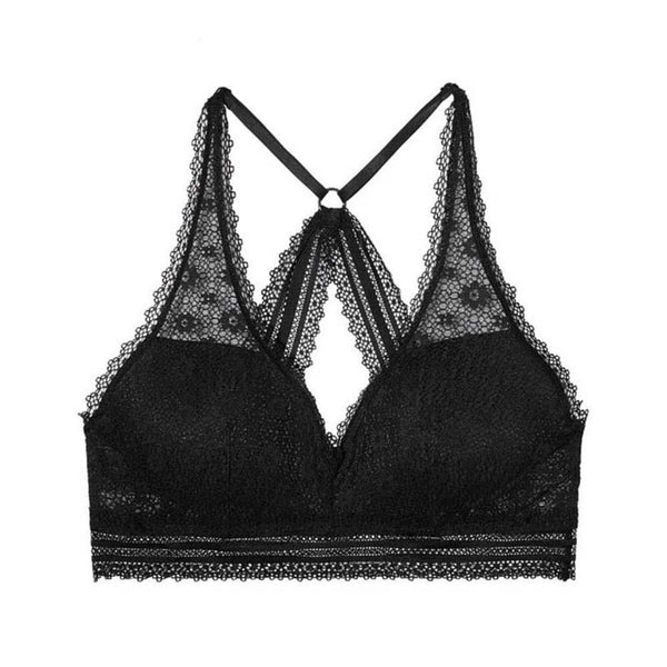 Women's Lace Hollow Out Cross Back Bralette | Fashion Crochet Bra | ZORKET