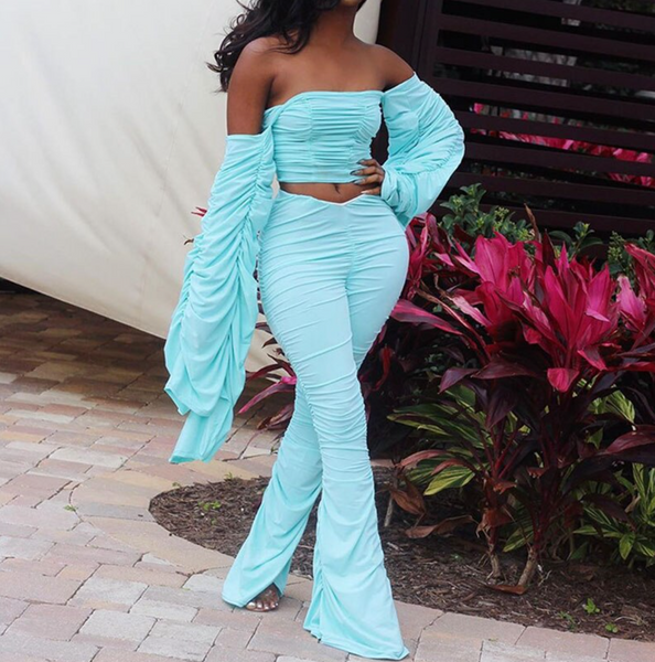 Women's Summer/Autumn Casual Solid Two-Piece Set | ZORKET