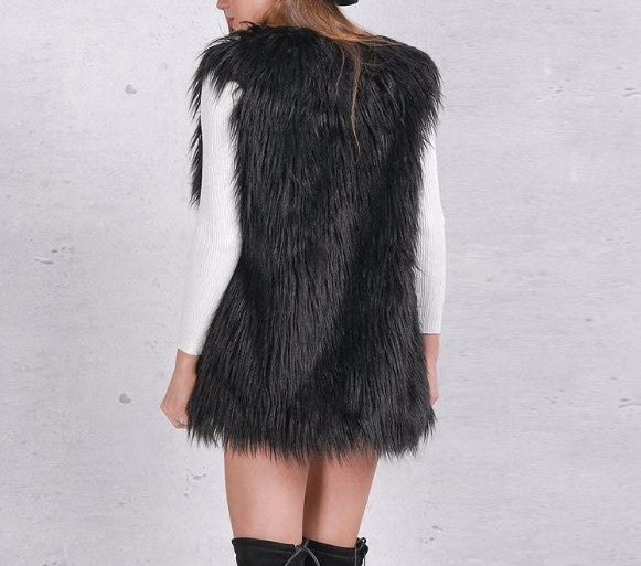 Women's Fluffy Faux Fur Autumn Vest | ZORKET