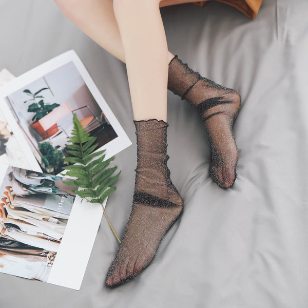 Women's Transparent Glitter Socks | ZORKET