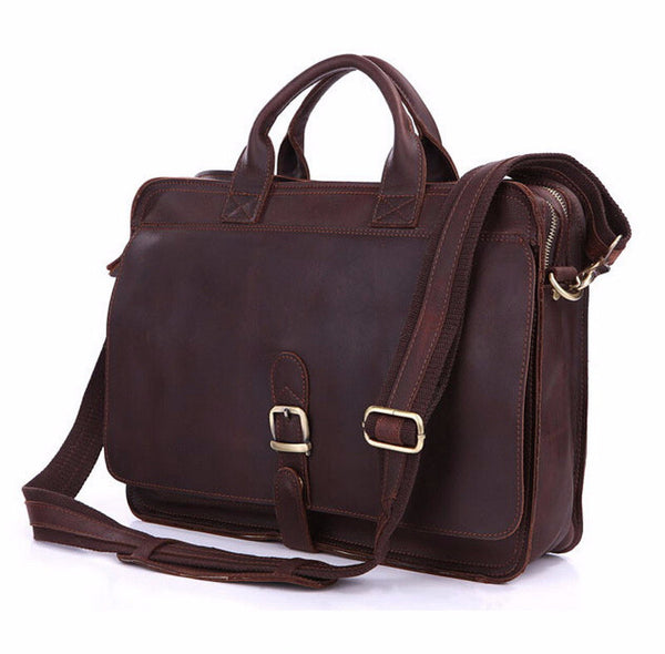 Vintage Genuine Leather Men's Laptop Briefcase | ZORKET