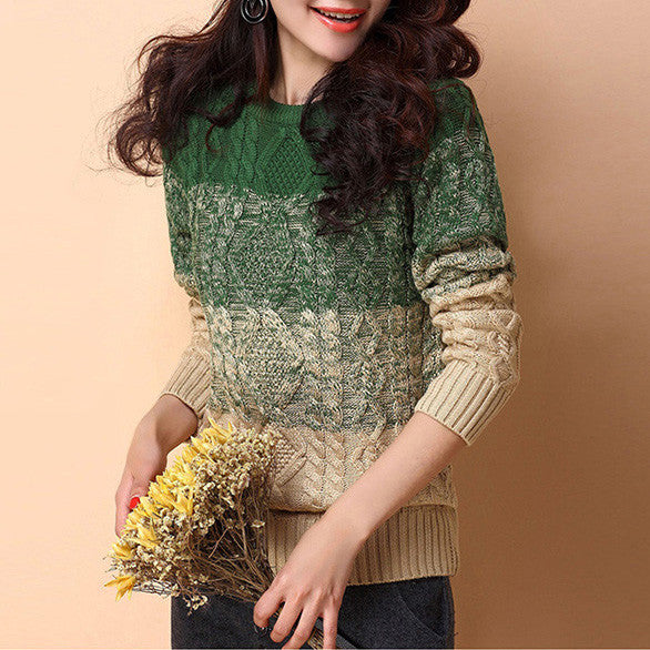Female Casual Gradient Color Pullover | ZORKET