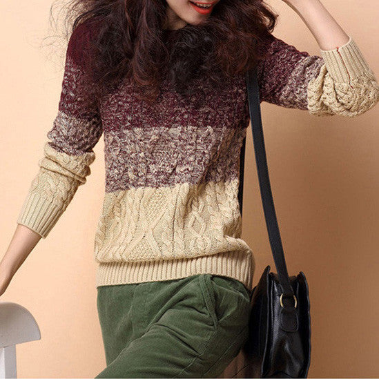 Female Casual Gradient Color Pullover | ZORKET