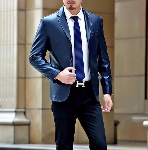 Men's Business PU Leather Jacket | ZORKET