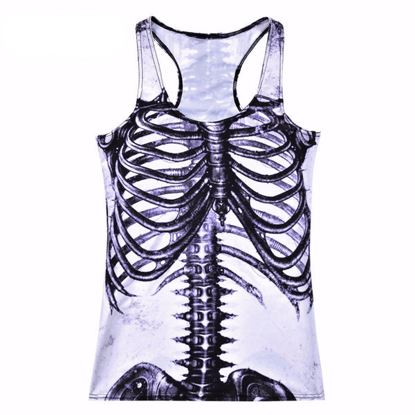 Funny Women's Tank Top With A Picture Of The Skeleton | ZORKET