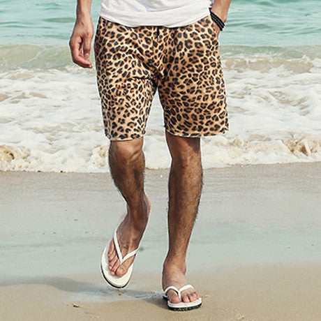 Men's Casual Cotton Leopard Print Shorts | ZORKET