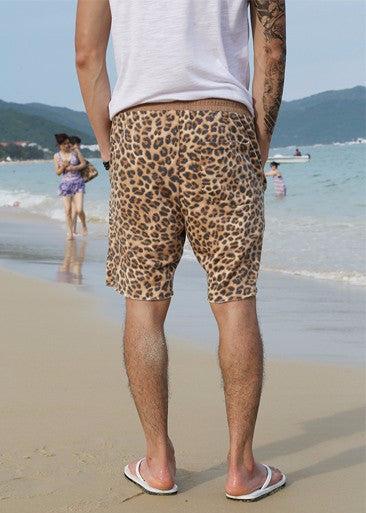 Men's Casual Cotton Leopard Print Shorts | ZORKET
