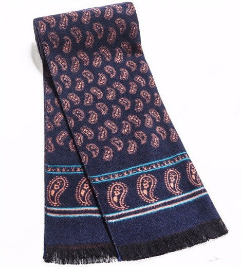 Men's Winter Scarf With Orange Flower Pattern | ZORKET